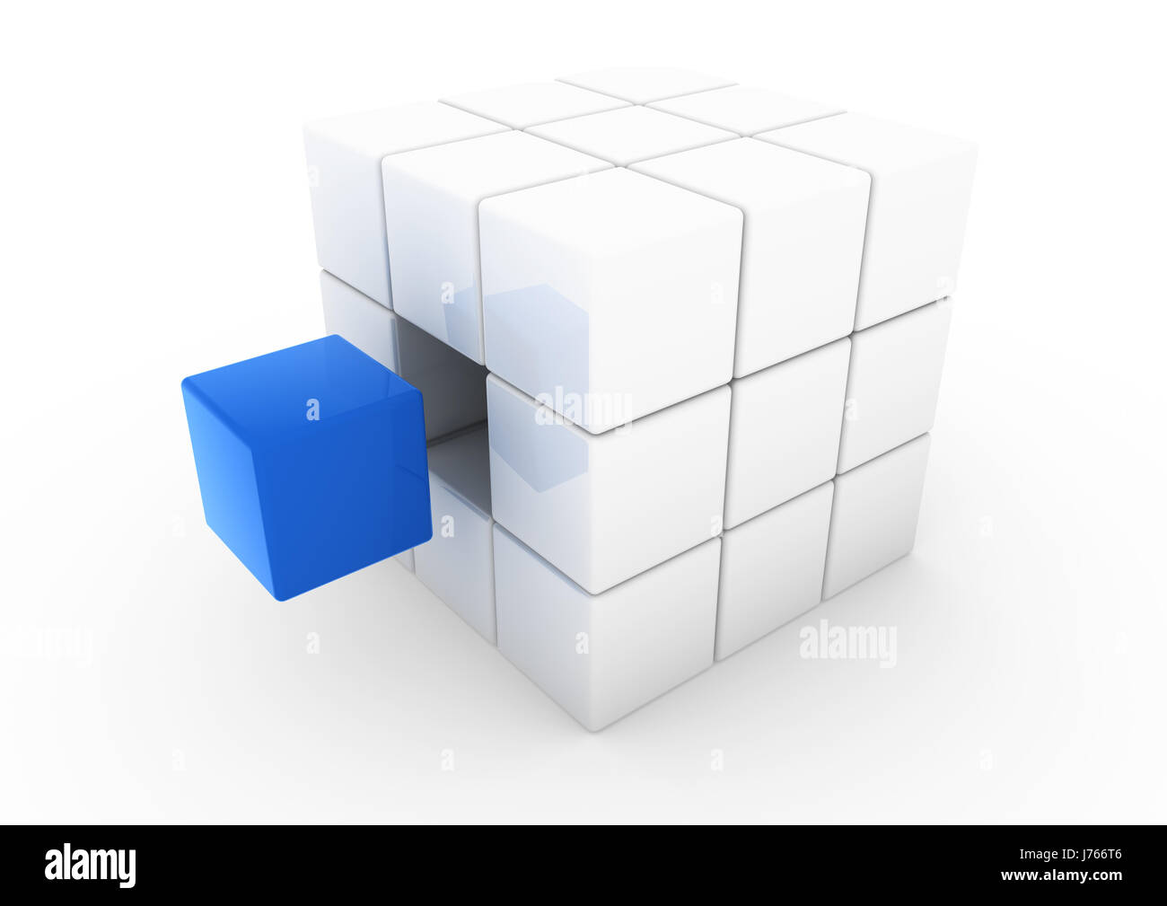 3d cube blue white Stock Photo - Alamy