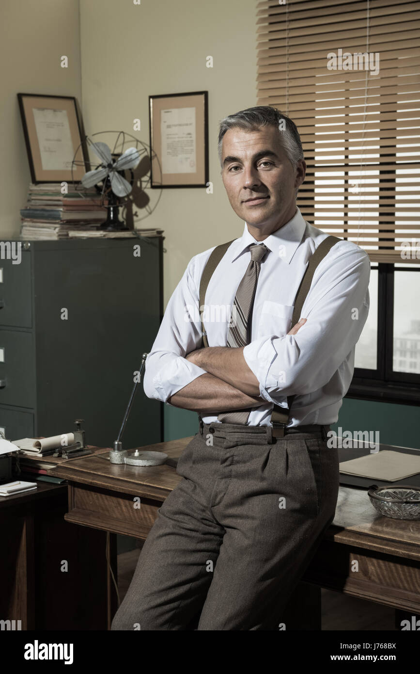 1950s office smiling hi-res stock photography and images - Alamy