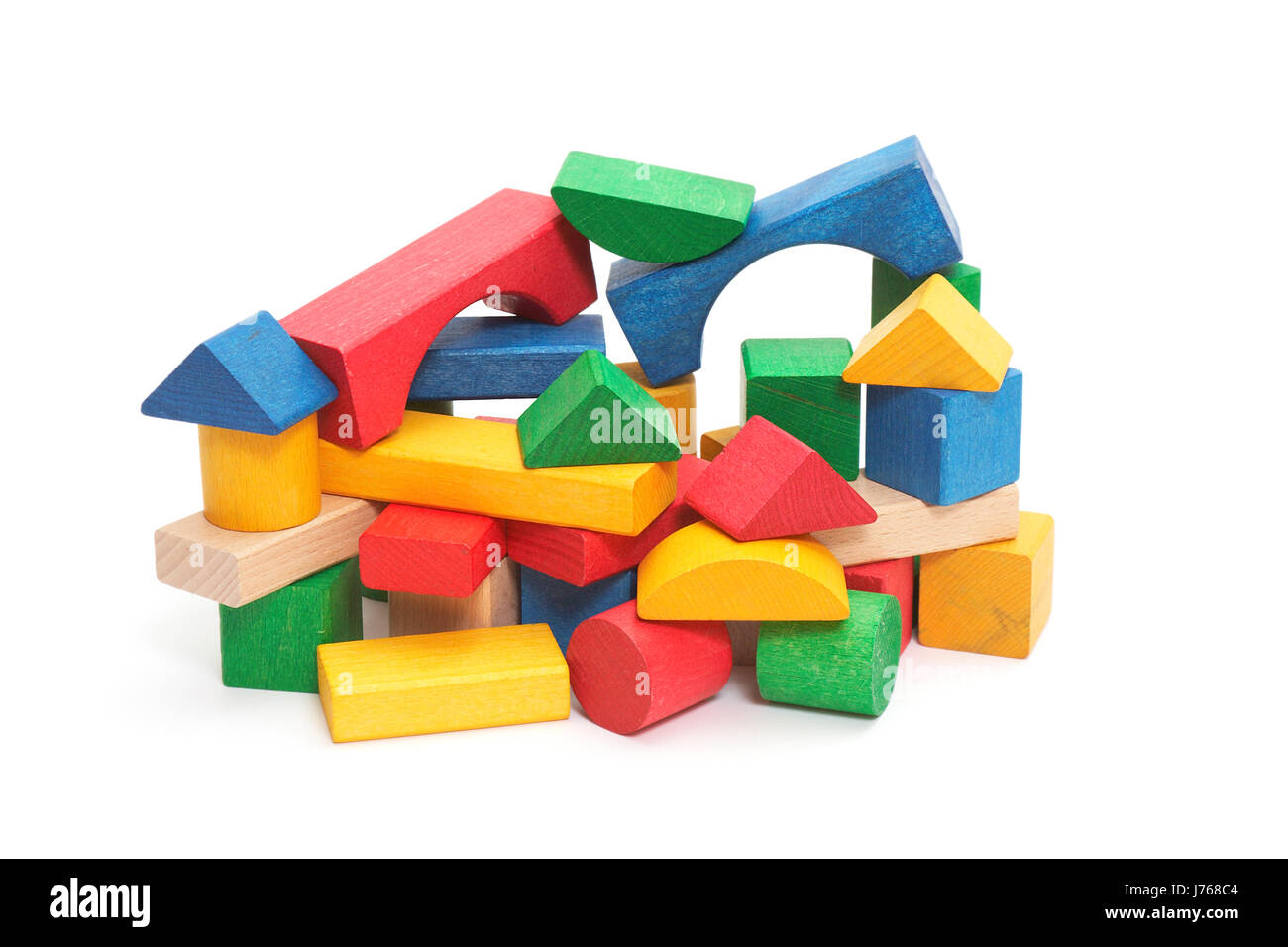 colour toys blocks heap wooden color pile bricks cubes object single ...