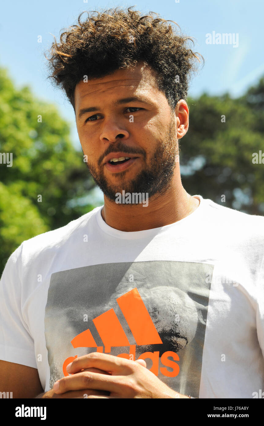 Portraits of French tennis player Jo-Wilfried Tsonga Stock Photo - Alamy