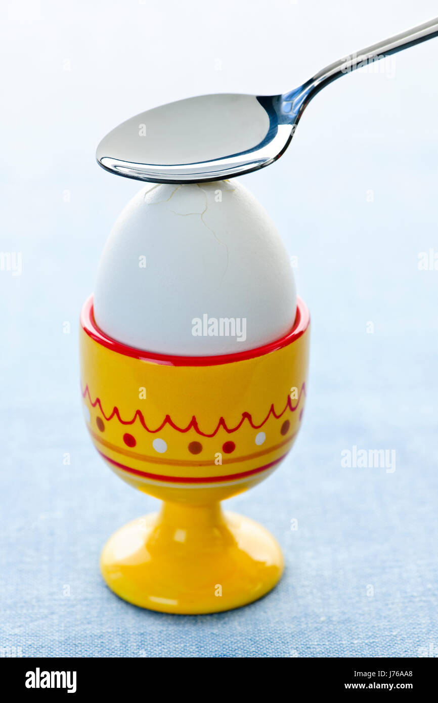 cup egg boiled cracking white breaking fracture breakage fraction spoon ...