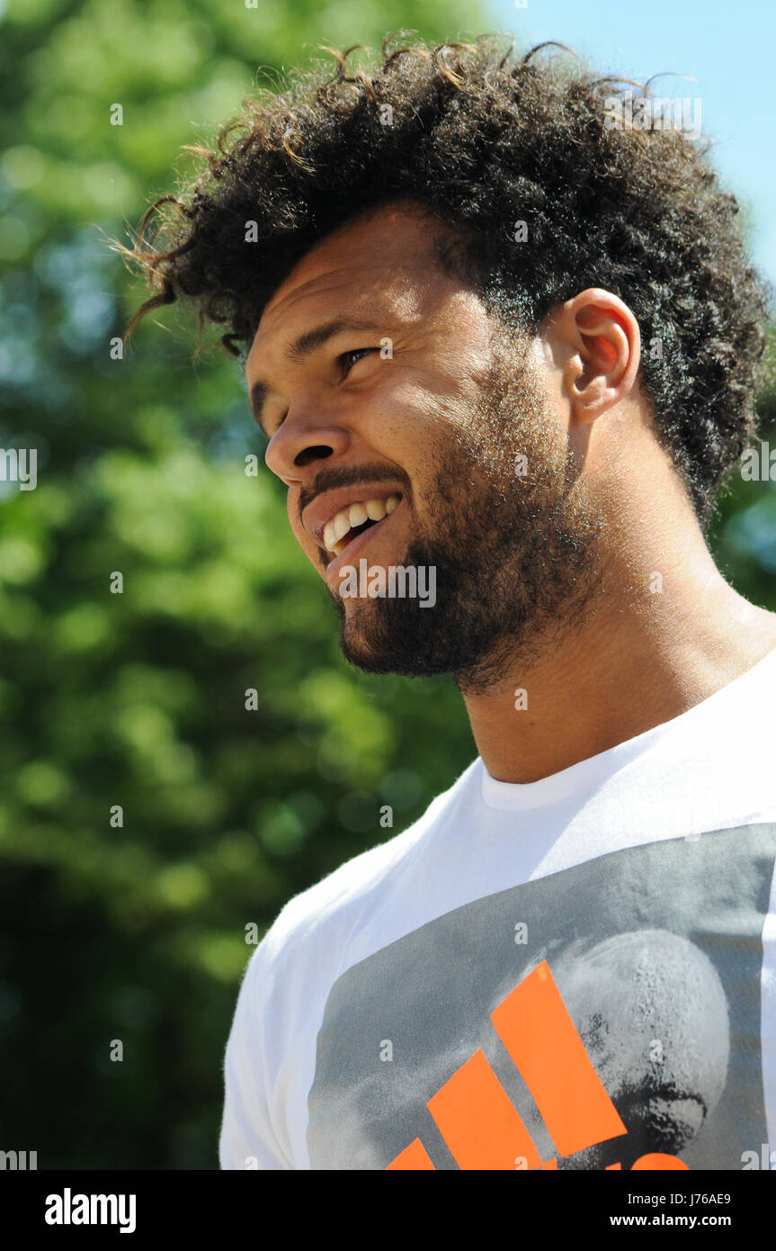 Portraits of French tennis player Jo-Wilfried Tsonga Stock Photo - Alamy
