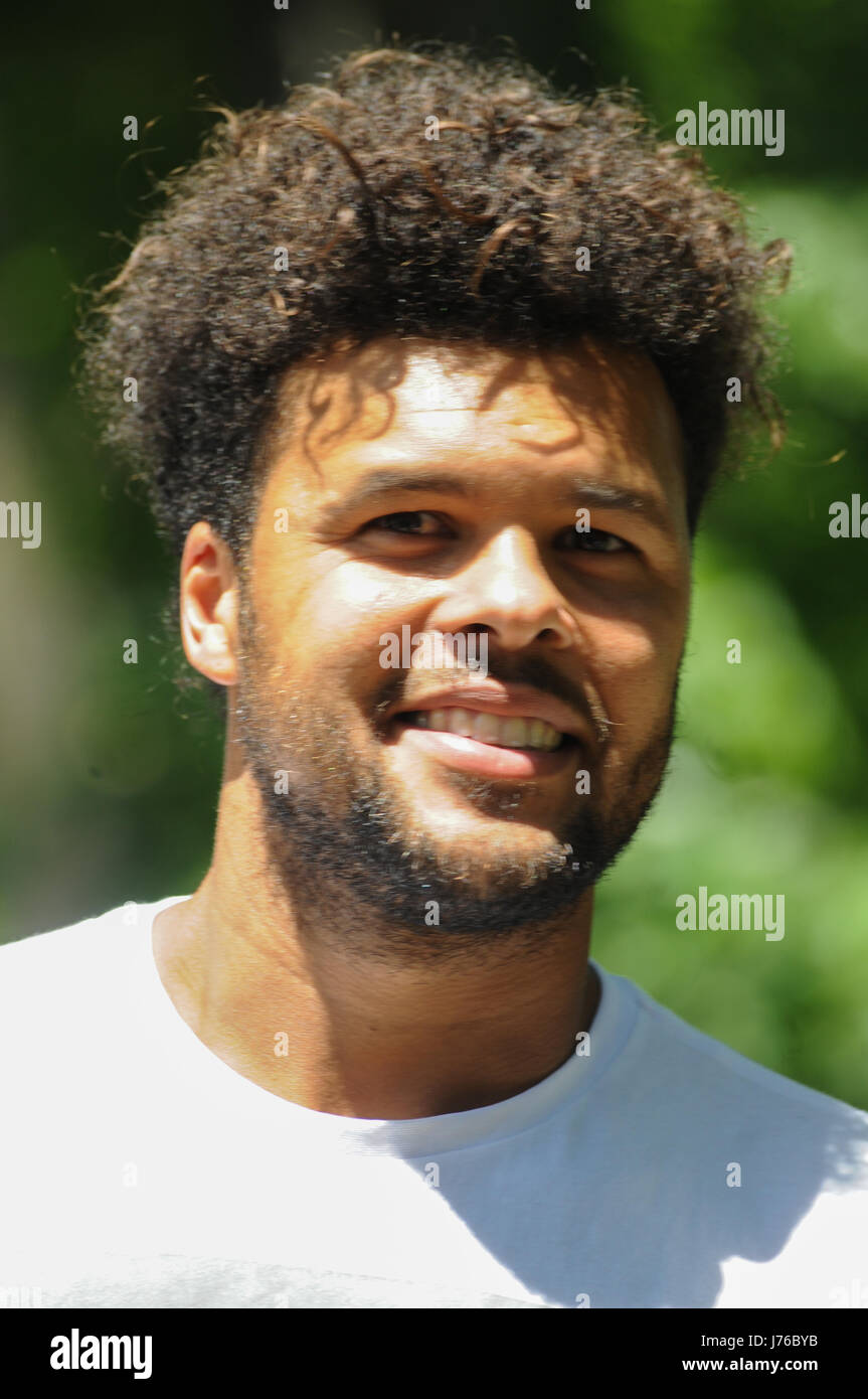 Portraits of French tennis player Jo-Wilfried Tsonga Stock Photo - Alamy