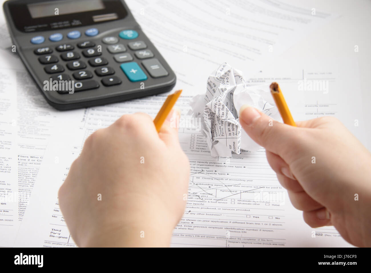 frustration financial break accountant sheet of paper paper taxes pen ...