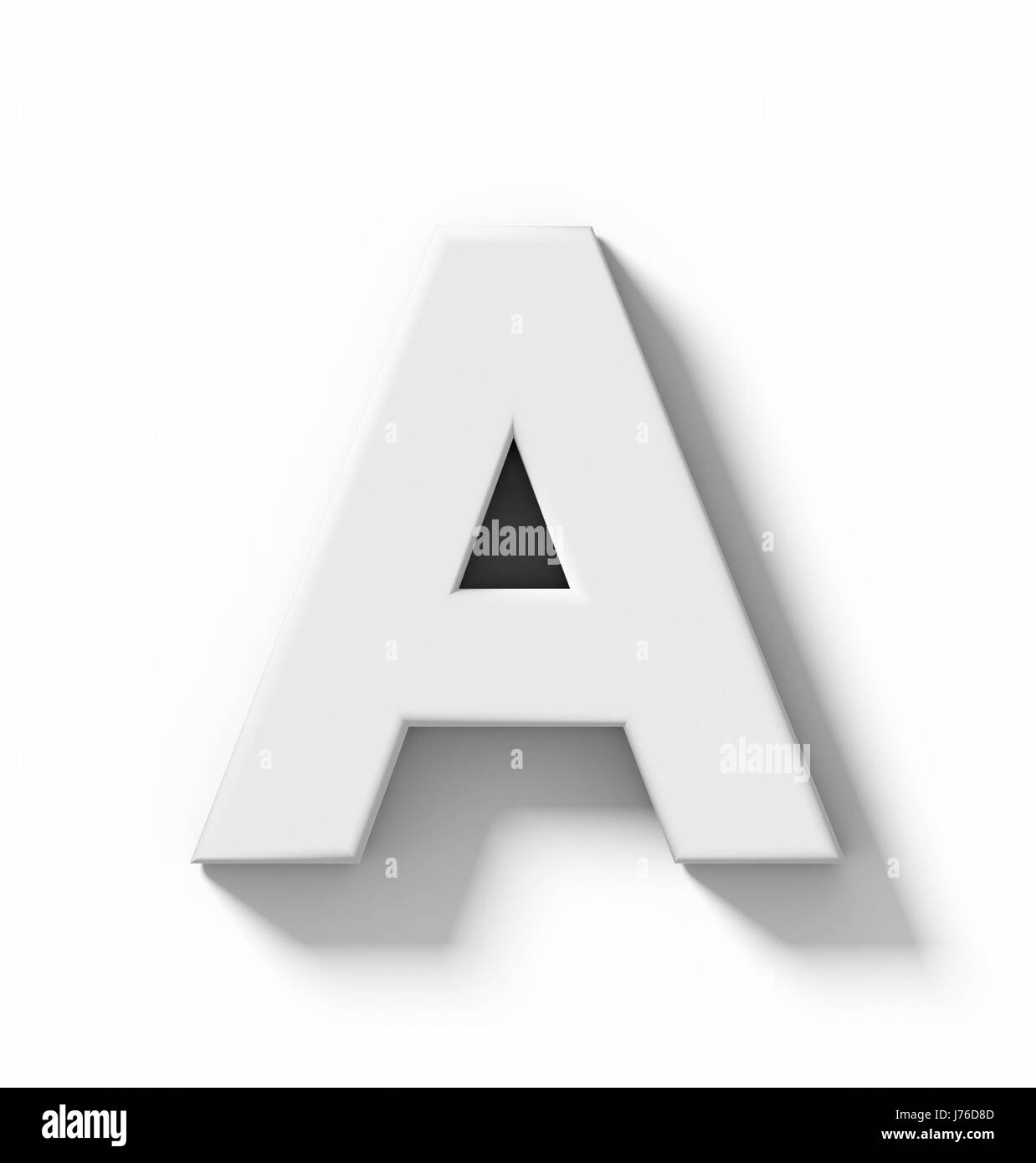 letter A 3D white isolated on white with shadow - orthogonal projection ...