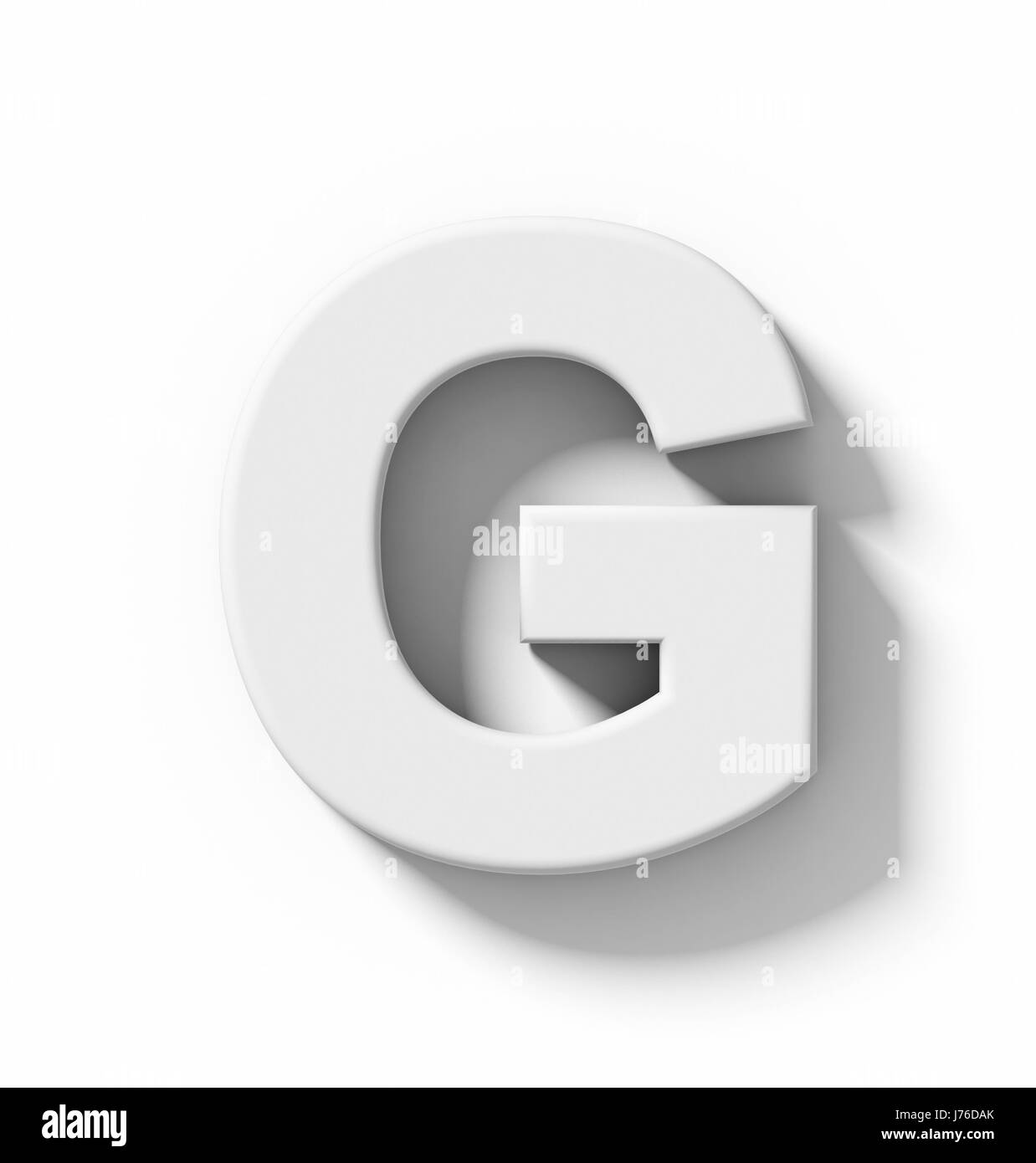 letter G 3D white isolated on white with shadow - orthogonal projection ...