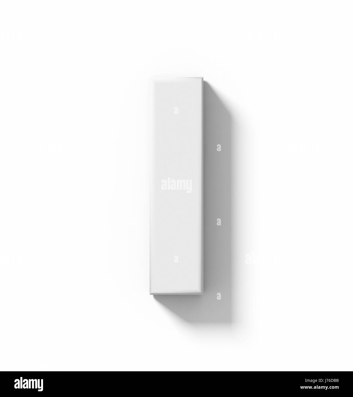 letter I 3D white isolated on white with shadow - orthogonal projection ...