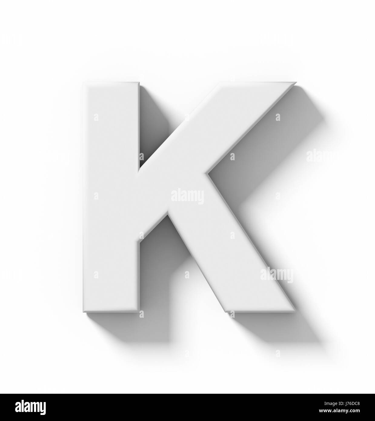 letter K 3D white isolated on white with shadow - orthogonal projection ...