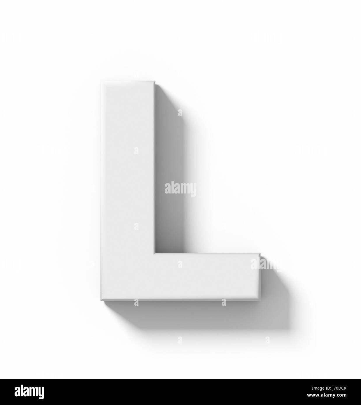 letter L 3D white isolated on white with shadow - orthogonal projection ...