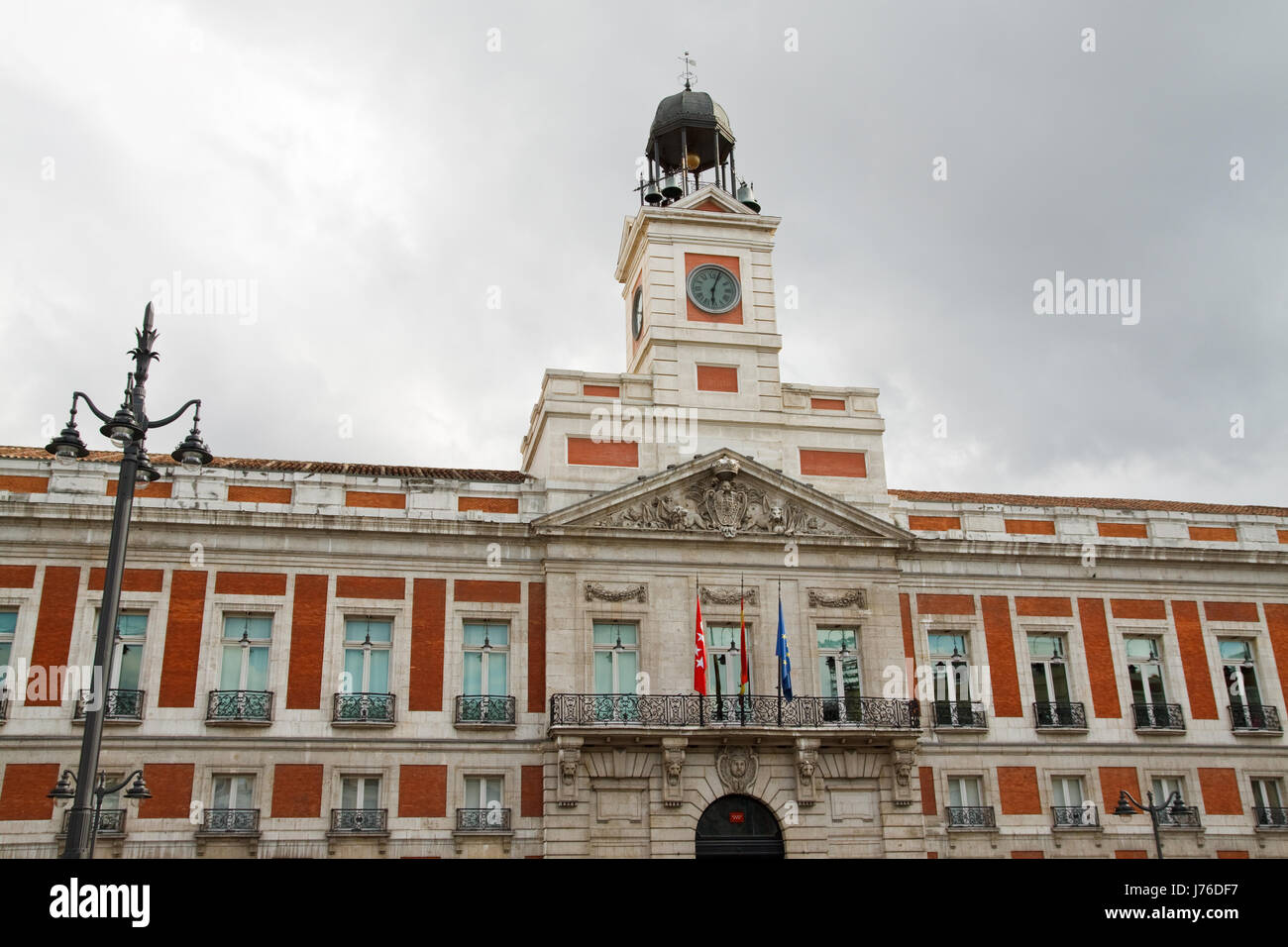 hall tower city town attraction clock spain tourist capital sight view ...