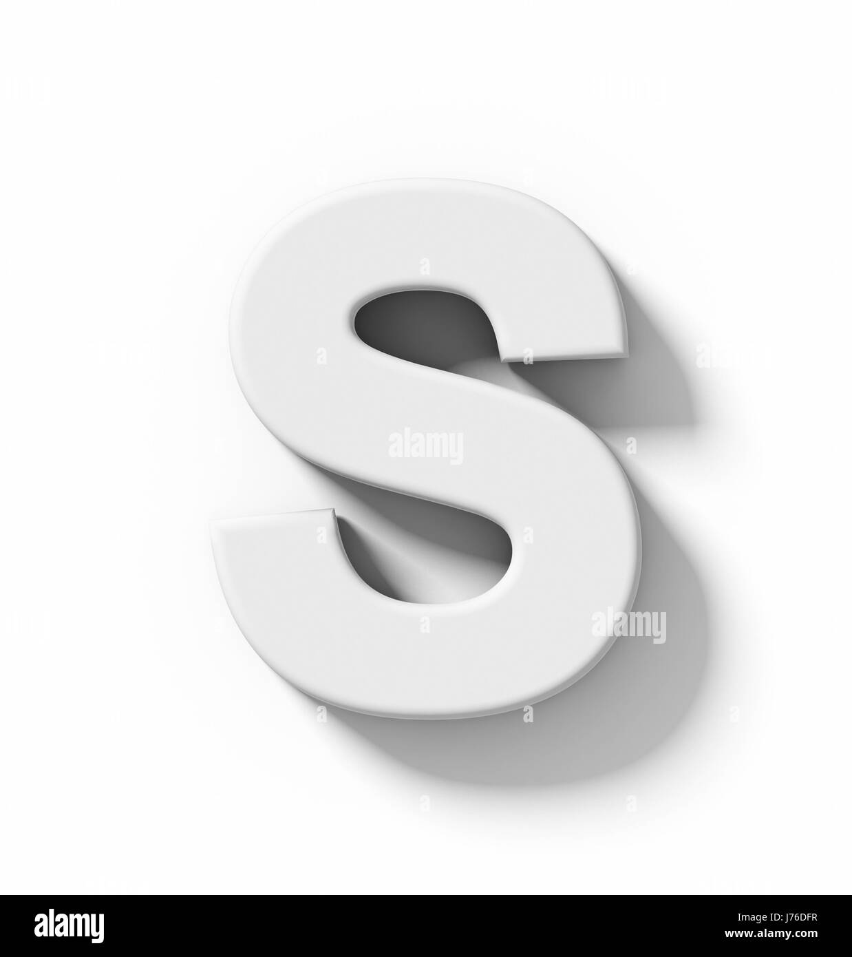 letter S 3D white isolated on white with shadow - orthogonal projection ...