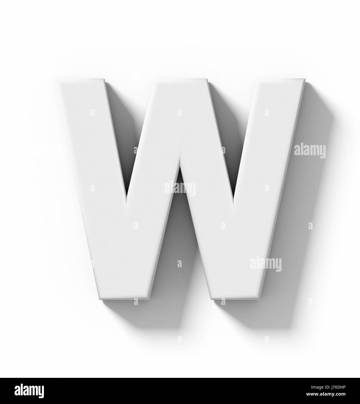 letter W 3D white isolated on white with shadow - orthogonal projection ...