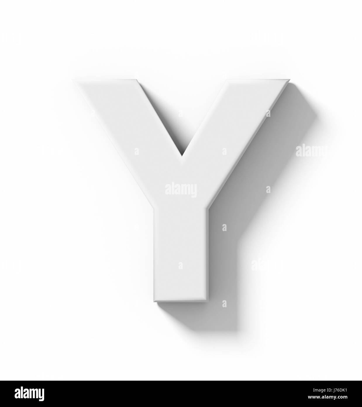 letter Y 3D white isolated on white with shadow - orthogonal projection ...