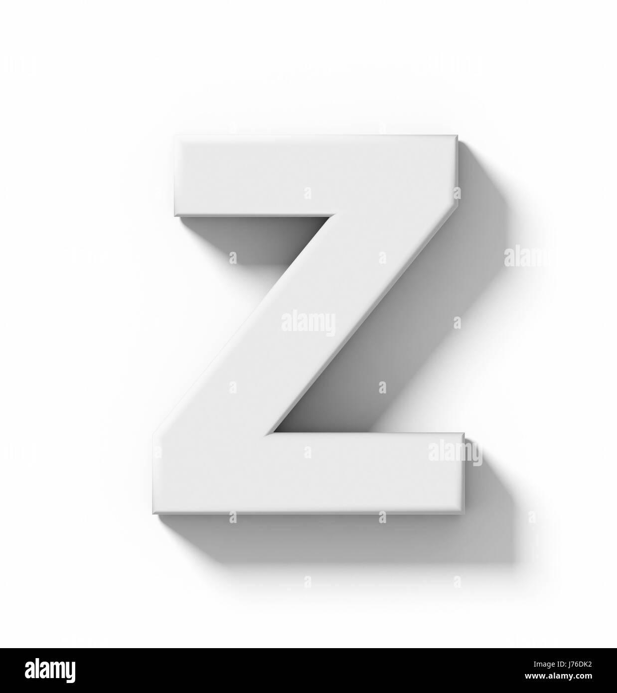 letter Z 3D white isolated on white with shadow - orthogonal projection ...