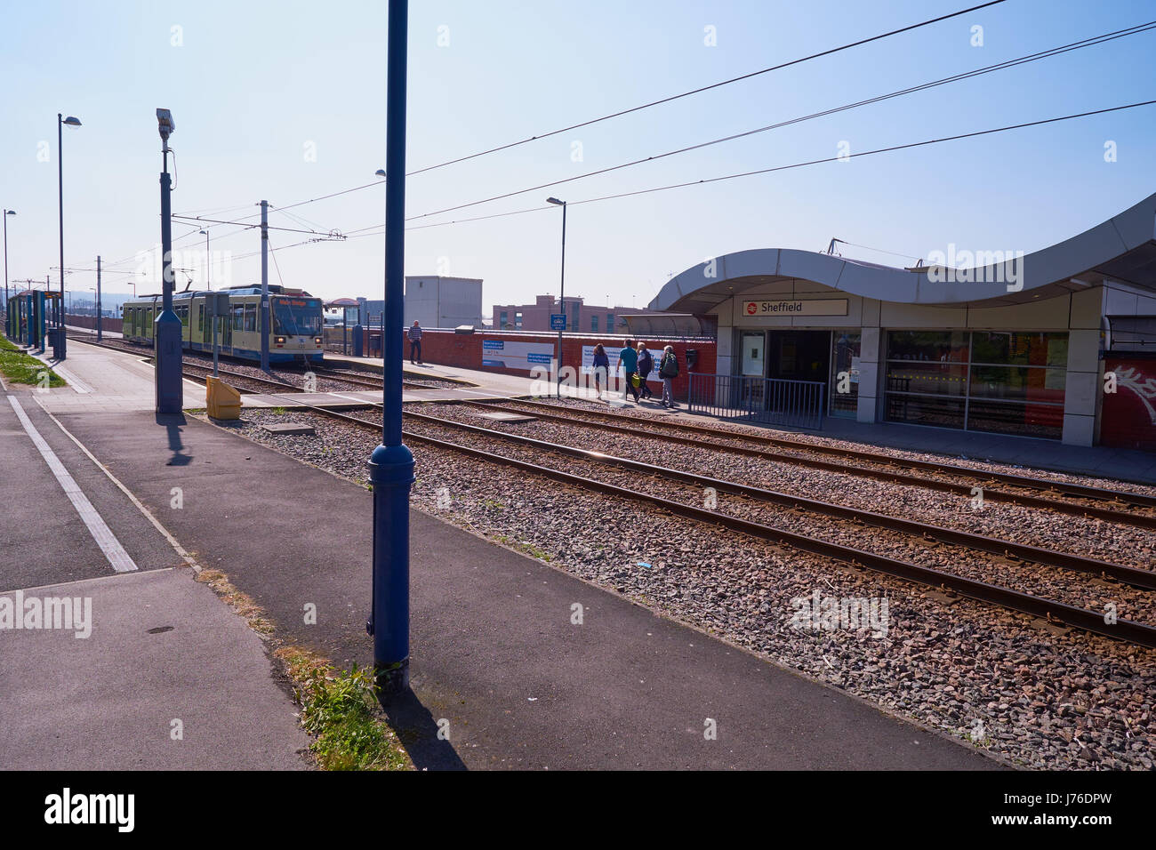 Sheffield railway station and tram, Sheffield, South Yorkshire, England ...