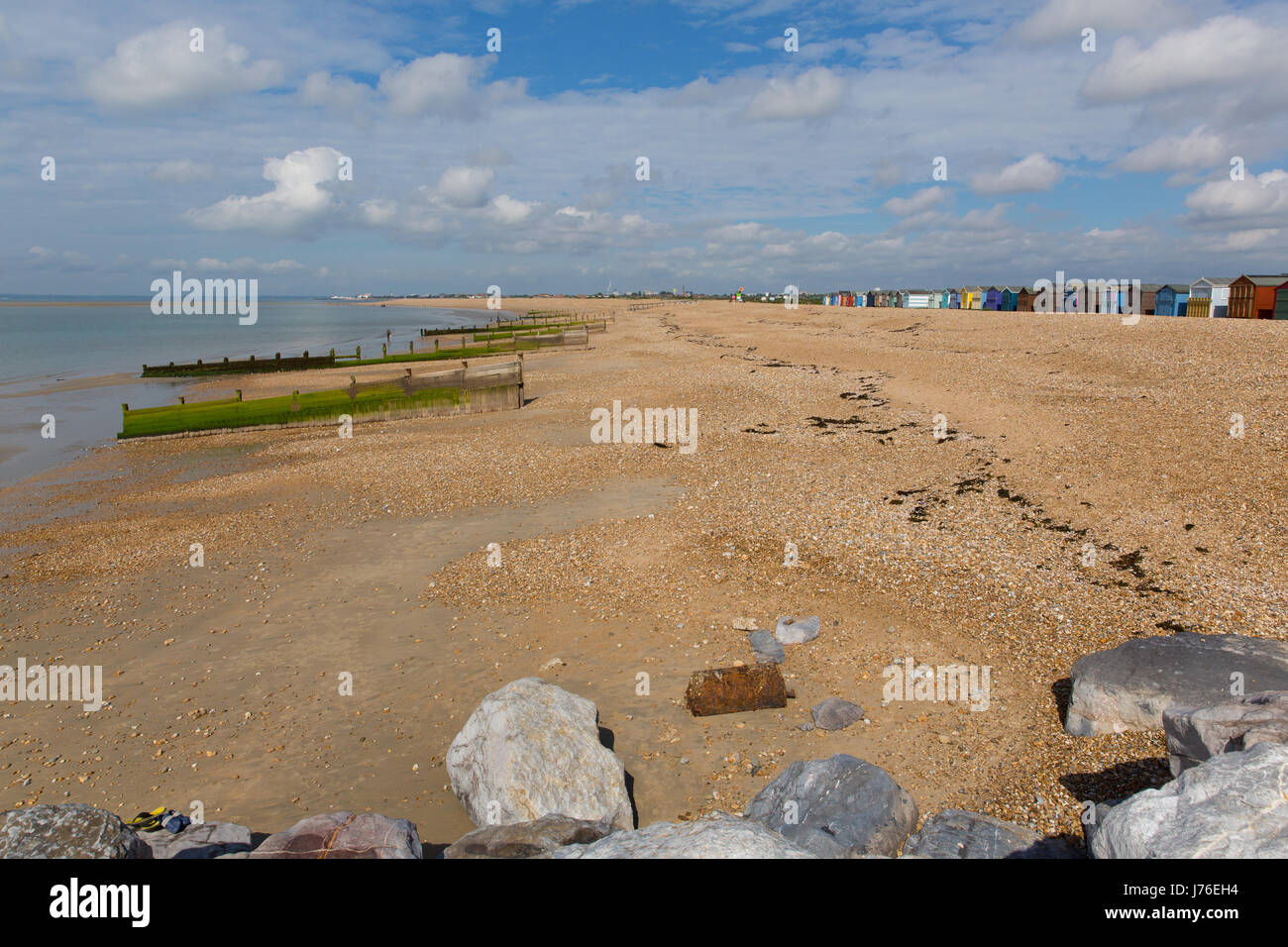 Hayling Island beach near Portsmouth south coast of Hampshire England ...