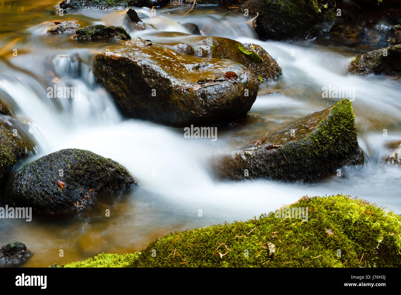 small tiny little short falls mountain river water fall autumn motion ...