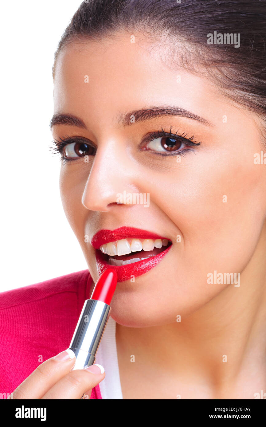 woman lipstick red woman beautiful beauteously nice isolated fashion ...