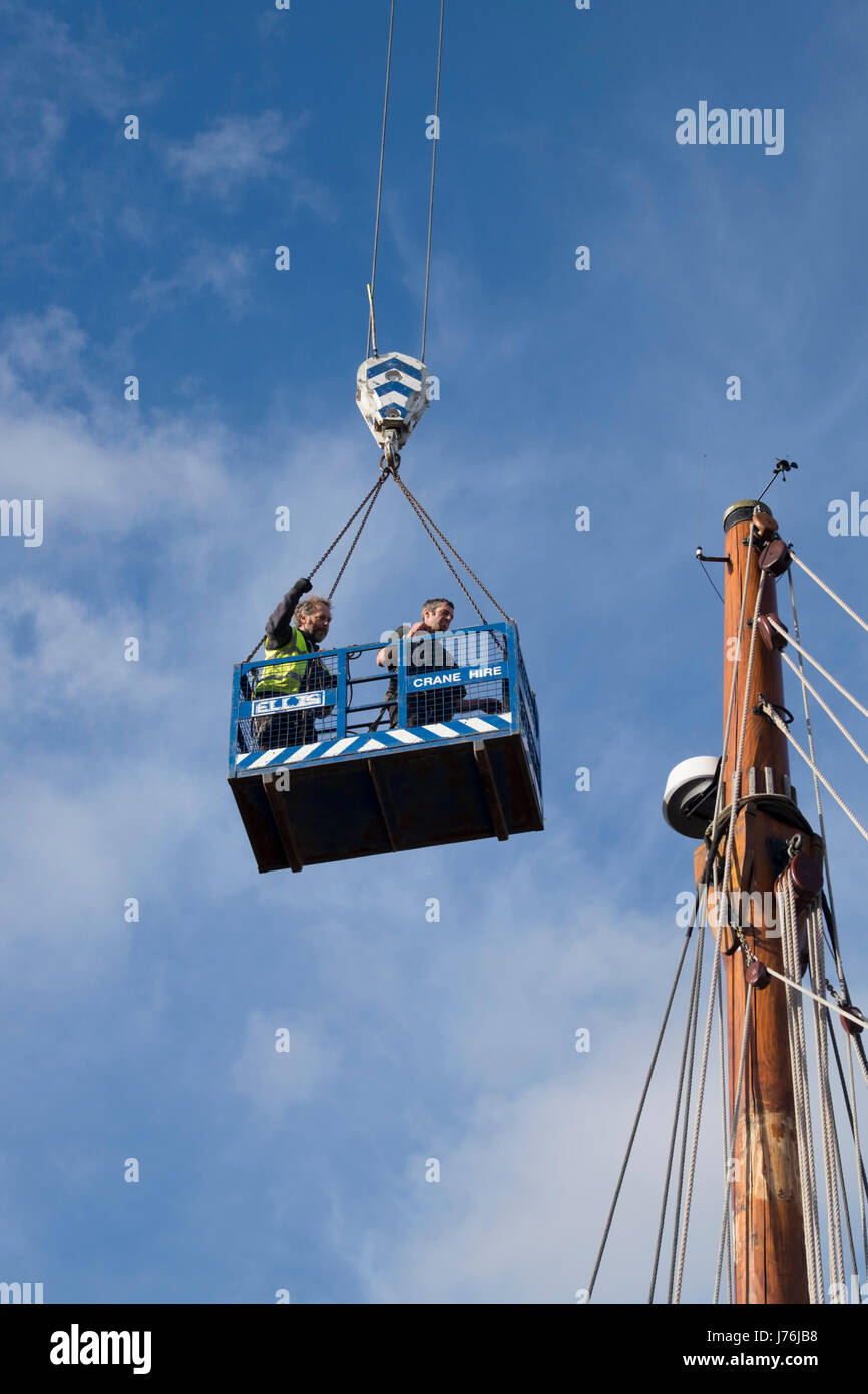West Country ketch Irene in Gloucester docks for maintenance work Stock ...