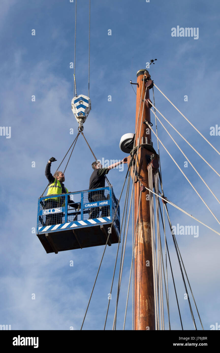 West Country ketch Irene in Gloucester docks for maintenance work Stock ...