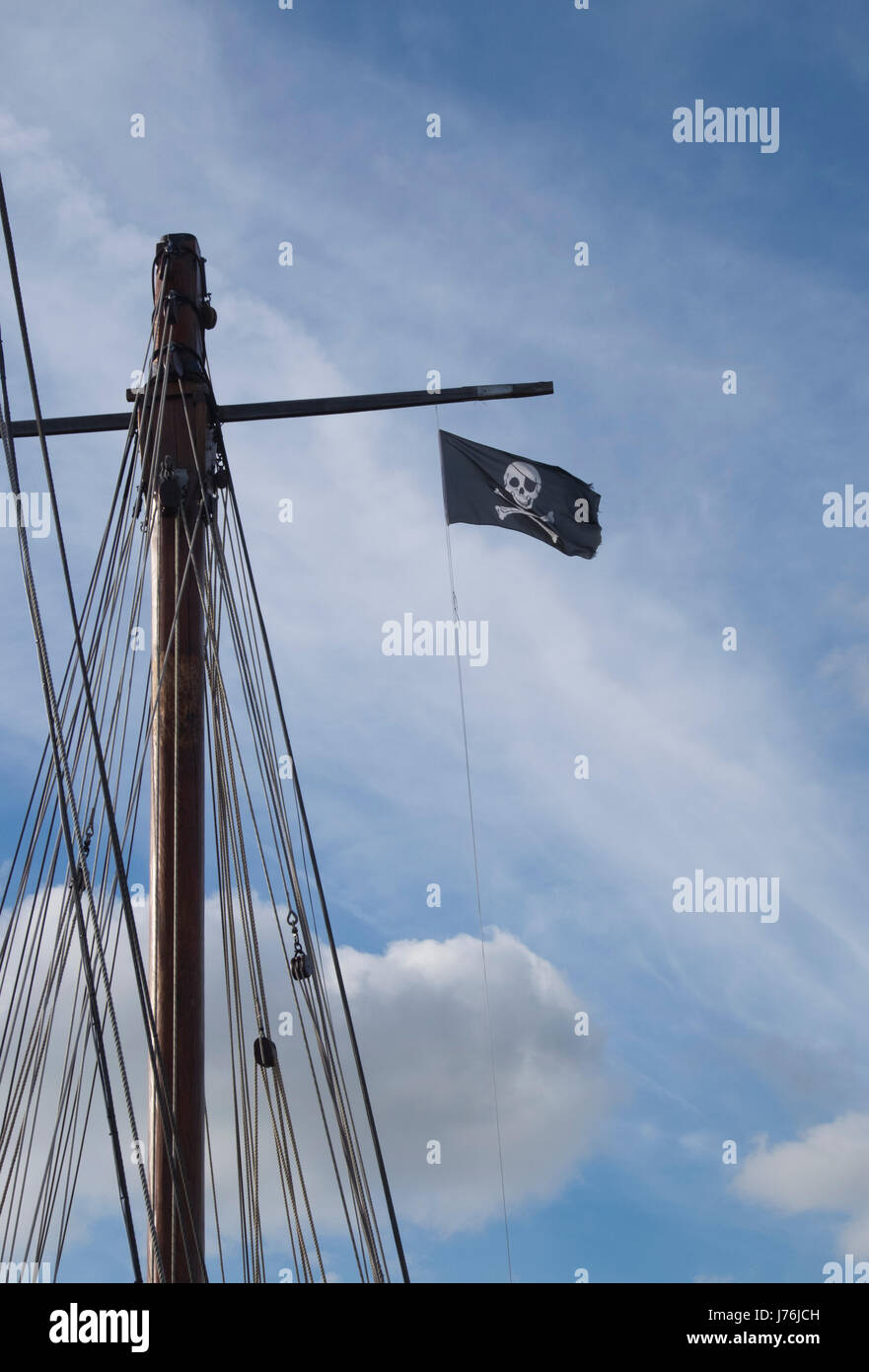 West Country ketch Irene in Gloucester docks for maintenance work Stock ...