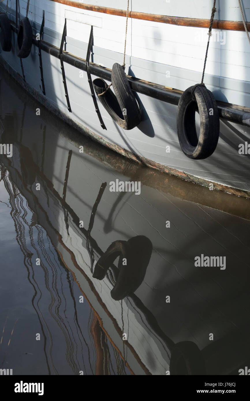 West Country ketch Irene in Gloucester docks for maintenance work Stock ...