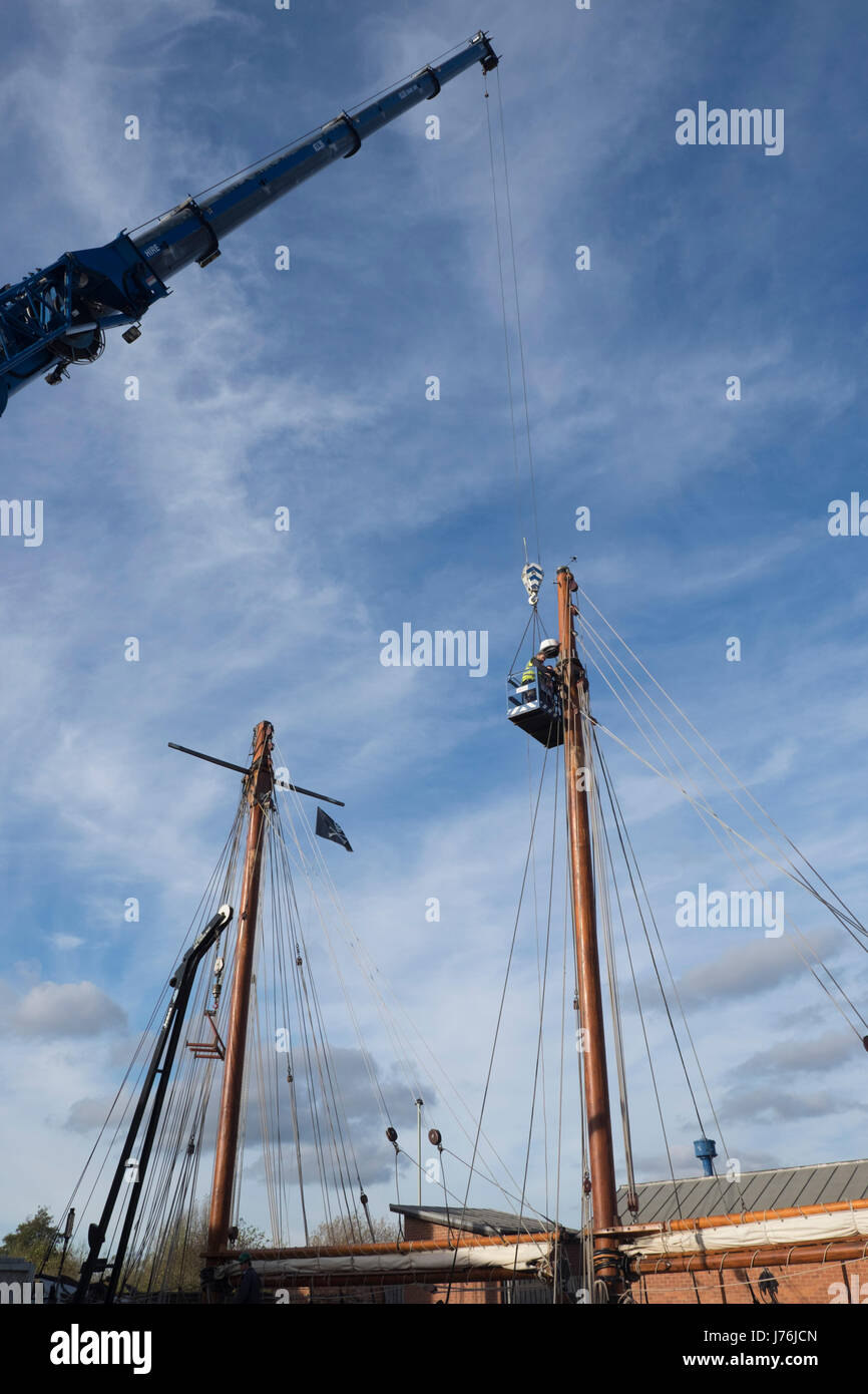 West Country ketch Irene in Gloucester docks for maintenance work Stock ...