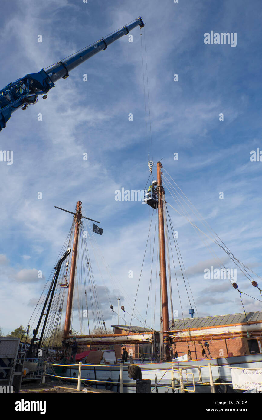 West Country ketch Irene in Gloucester docks for maintenance work Stock ...