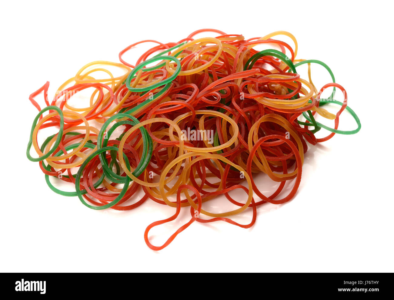 colorful rubber elastics on white background Stock Photo - Alamy