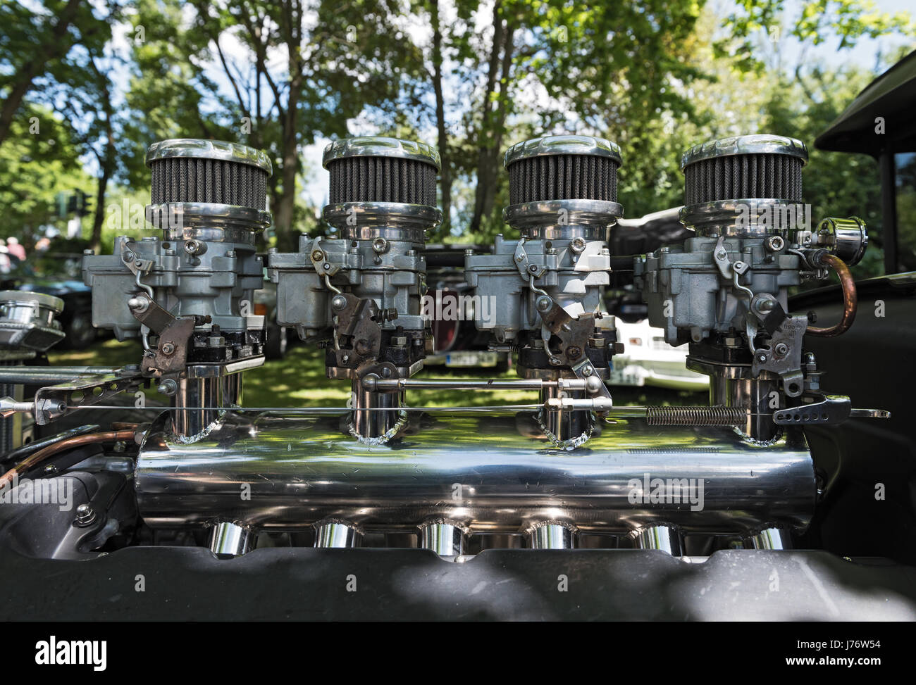 An oldtimer engine of a pontiac Stock Photo - Alamy