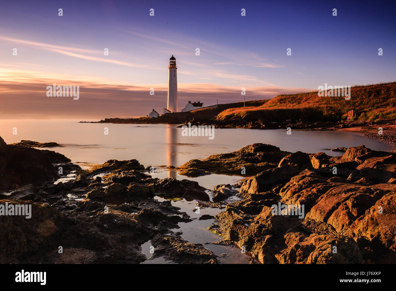 Scurdie Ness Lighthouse Stock Photo - Alamy