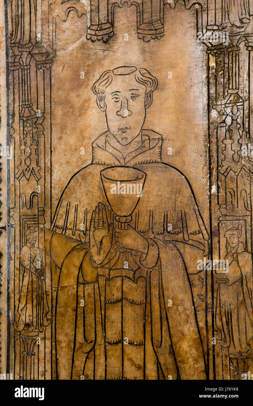 UK, England, Derbyshire, Derby, Iron Gate, Cathedral, 1400s memorial to ...