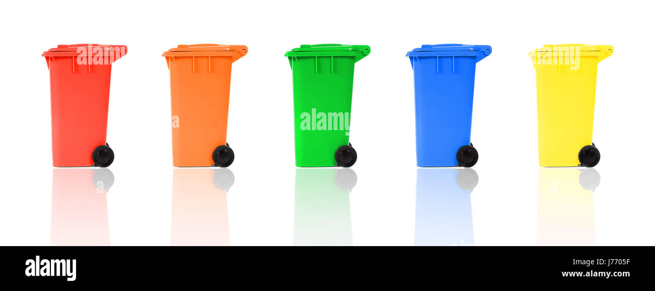 Isolated Reflection Container Recycling Set Can Containers Blue Object