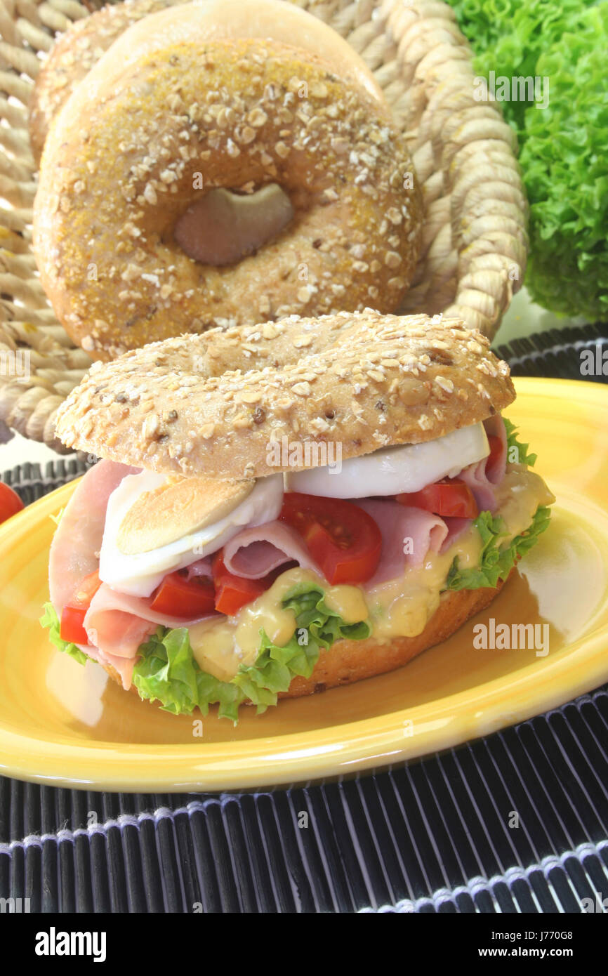 egg cooking ham tomato salad snack time egg roll kaiser sandwich cooky ...