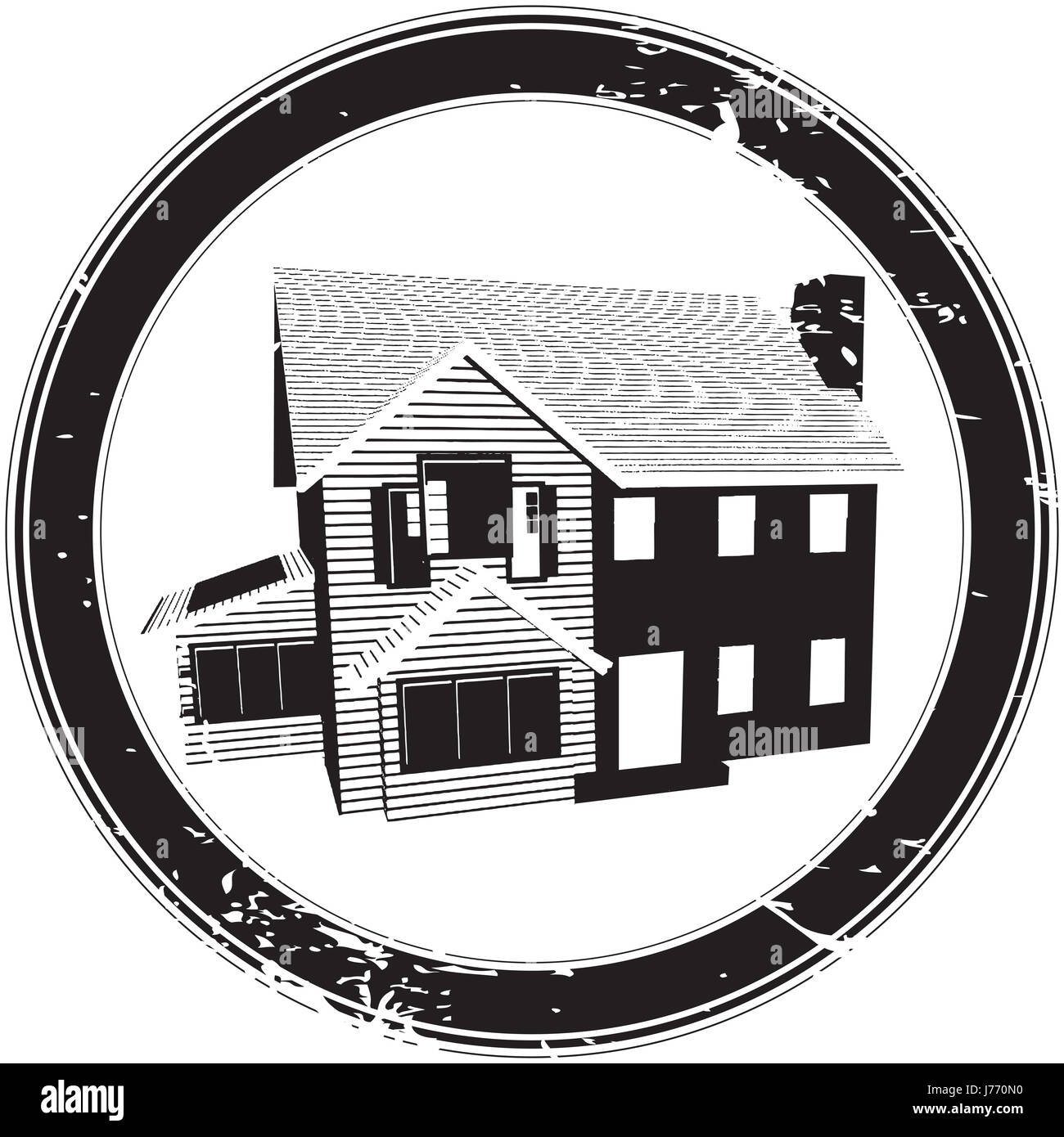 house building illustration sign construction stamp house building ...