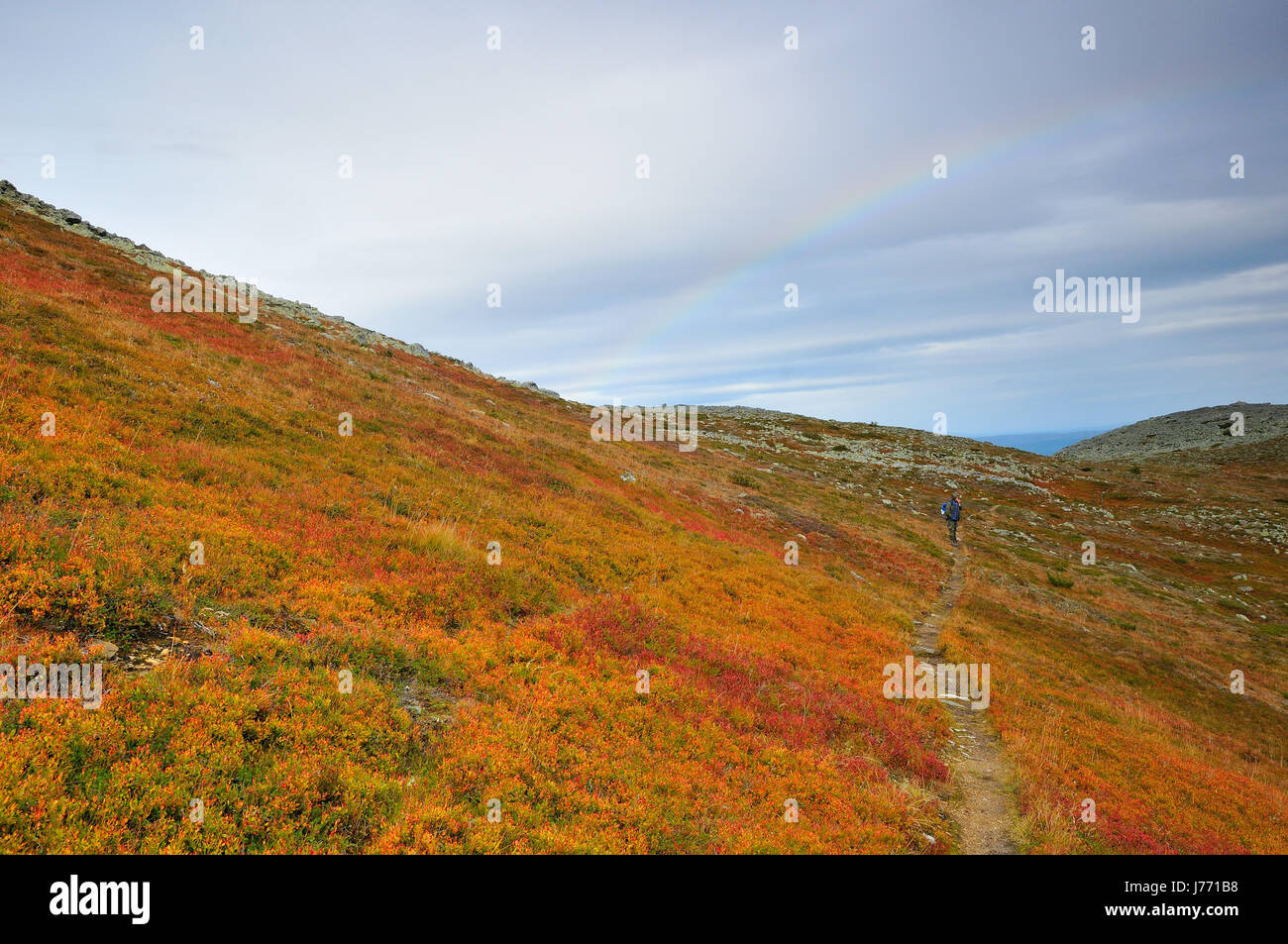 sweden rainbow rambler mountain walker fall autumn hill width location ...