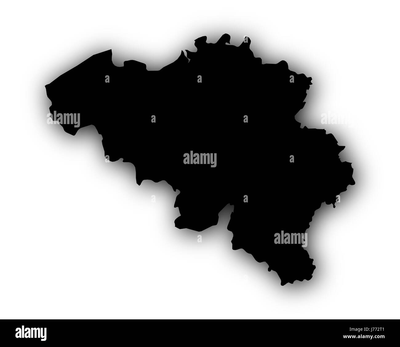 Map of Belgium with shadow Stock Photo - Alamy