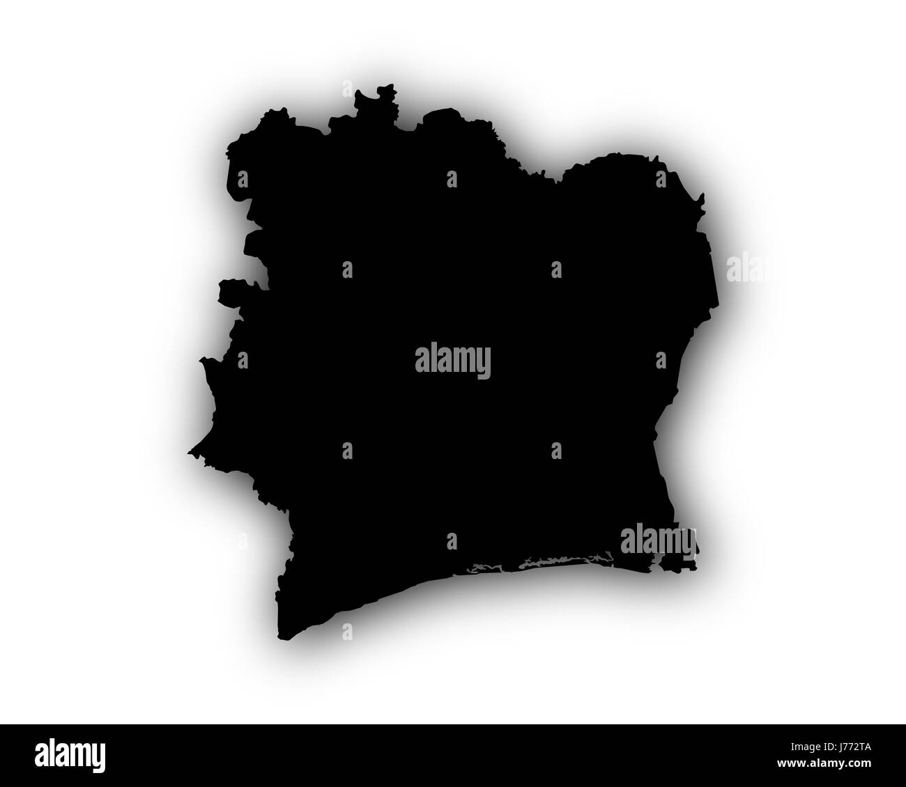 Map of the ivory coast Black and White Stock Photos & Images - Alamy