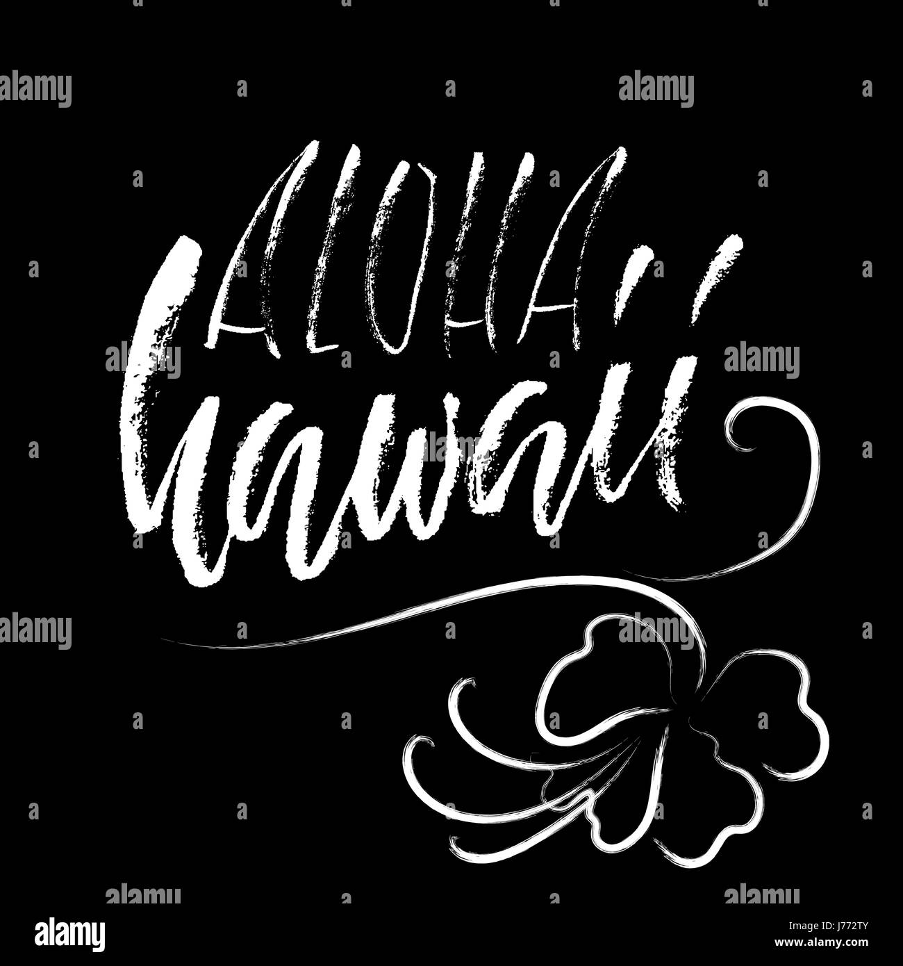 Conceptual hand drawn phrase Aloha. Lettering design for posters, t ...