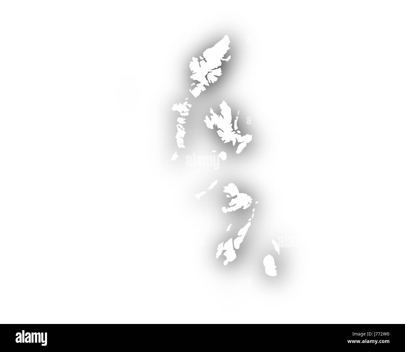Map of the Hebrides with shadow Stock Photo - Alamy