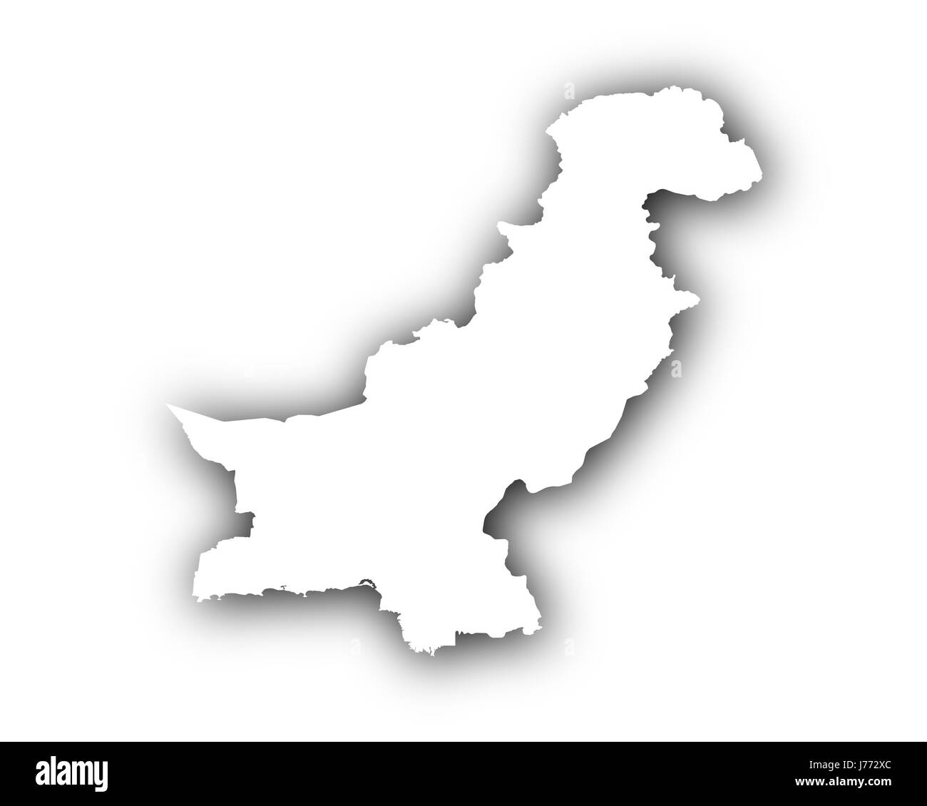 Map of Pakistan with shadow Stock Photo - Alamy
