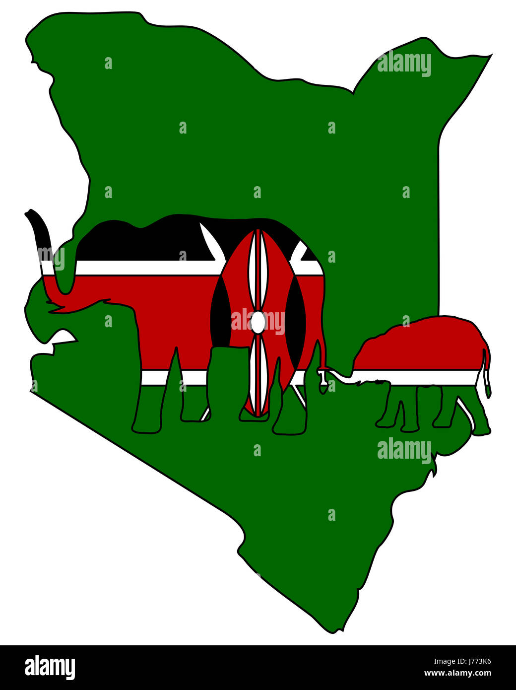 africa elephant kenya flag sign signal optional colour animal mammal ...