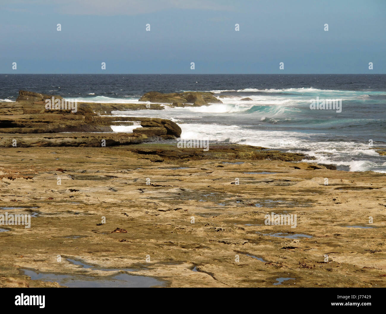 blue beautiful beauteously nice coast cliff straight simple water line ...