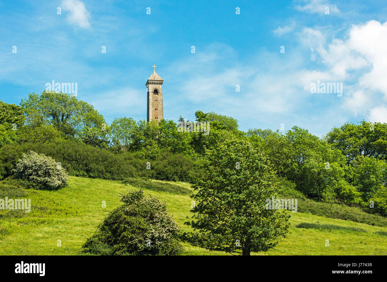 The Tyndale Monument, in memory of William Tyndale, atop a hill above ...