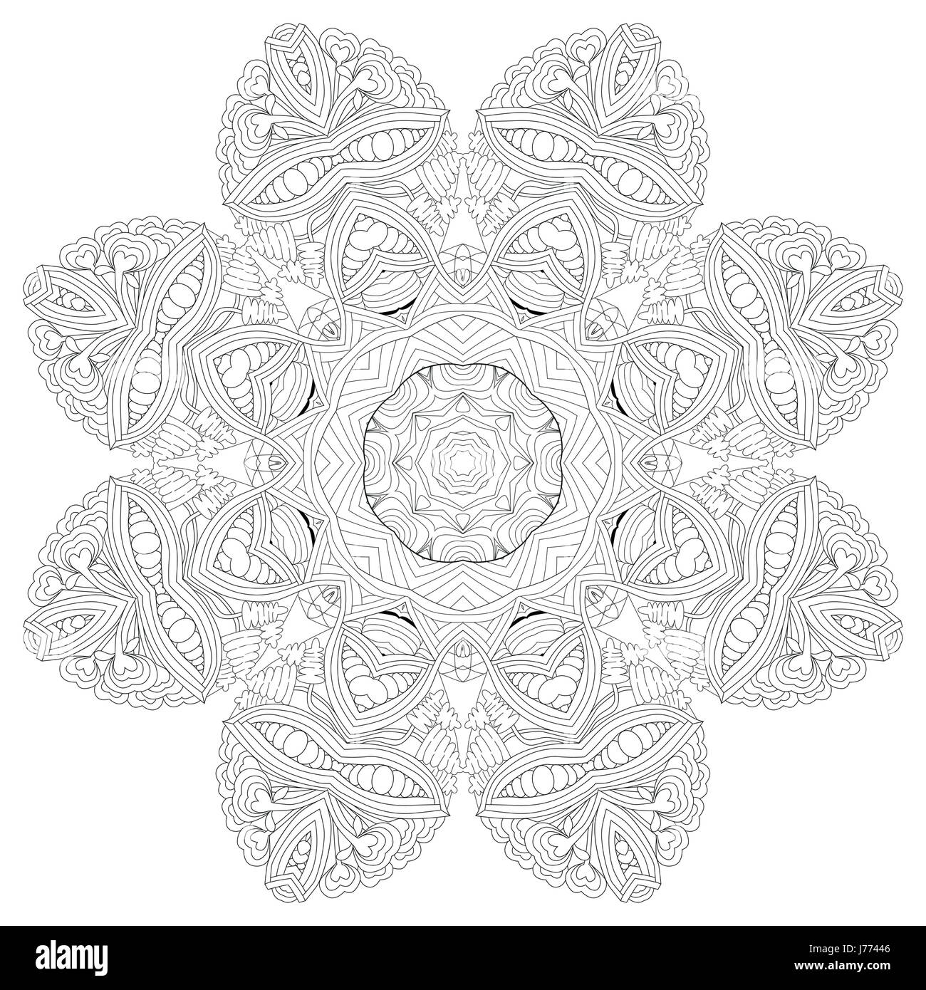 Vector Adult Coloring Book Textures. Hand-painted art design. Adult ...