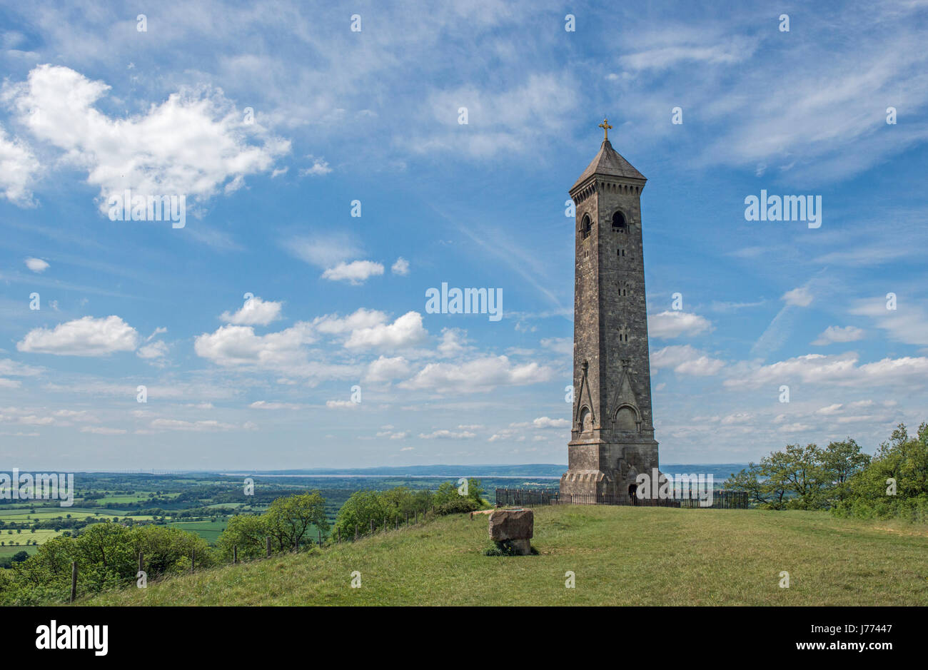 The Tyndale Monument, in memory of William Tyndale, atop a hill above ...