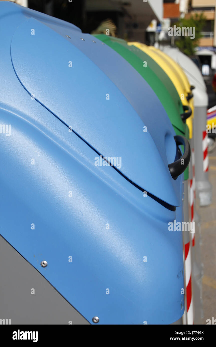 blue trash disposal disconnection mull refuse waste management ...