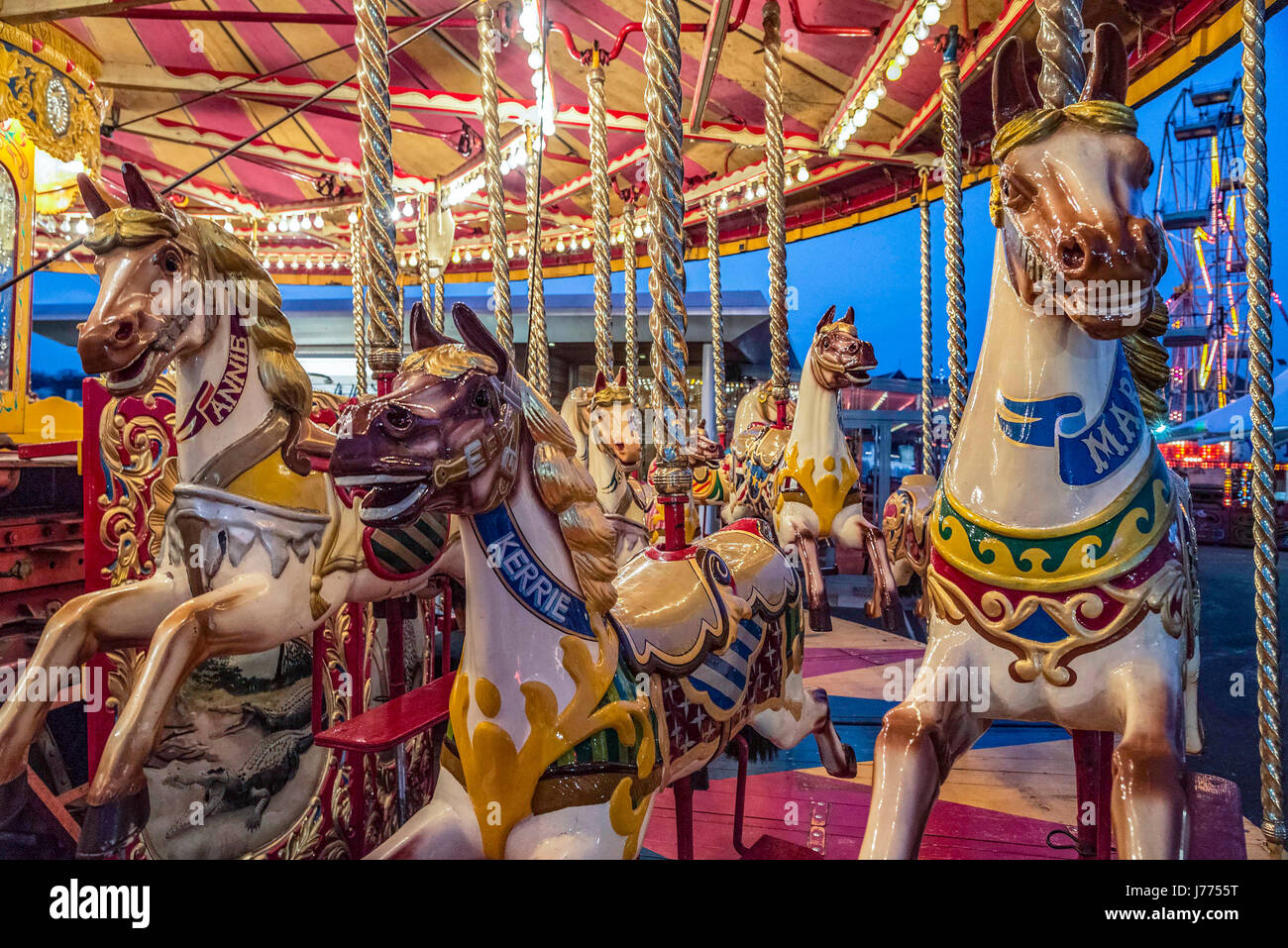 Fairground carousel ride gallopers steam hi-res stock photography and ...