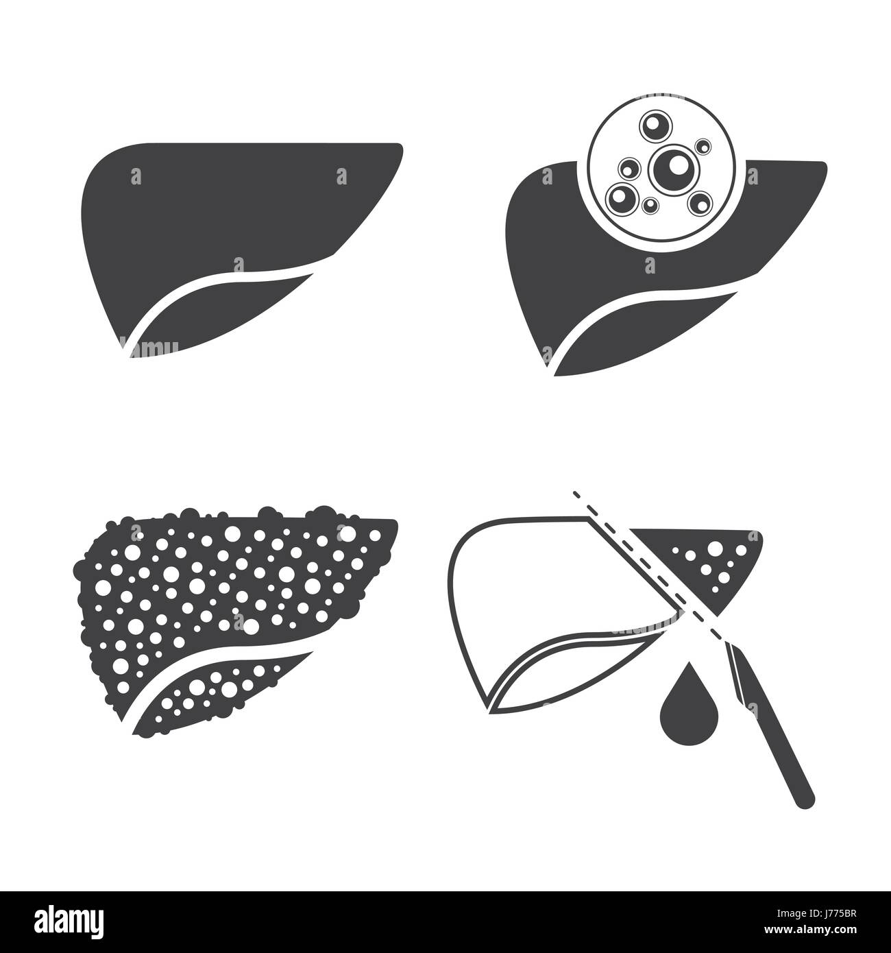 Liver cancer icons set Stock Vector Image & Art - Alamy