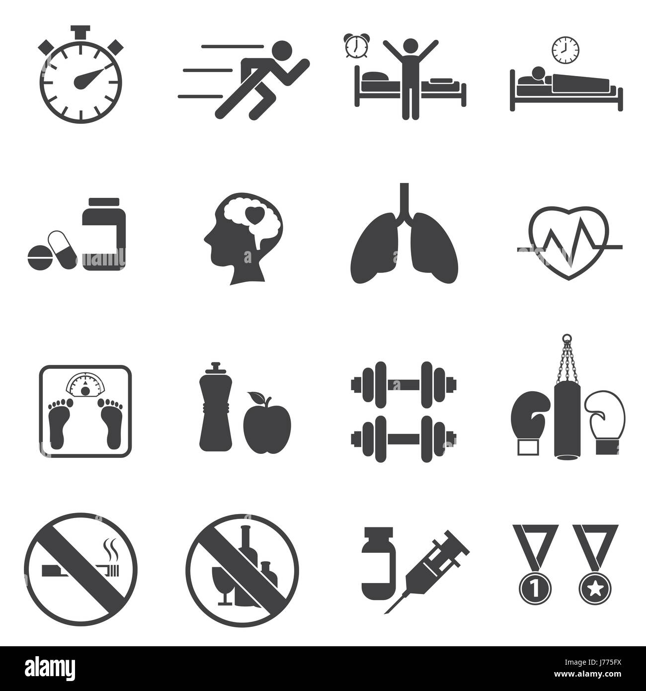 Fitness icons set Stock Vector Image & Art - Alamy